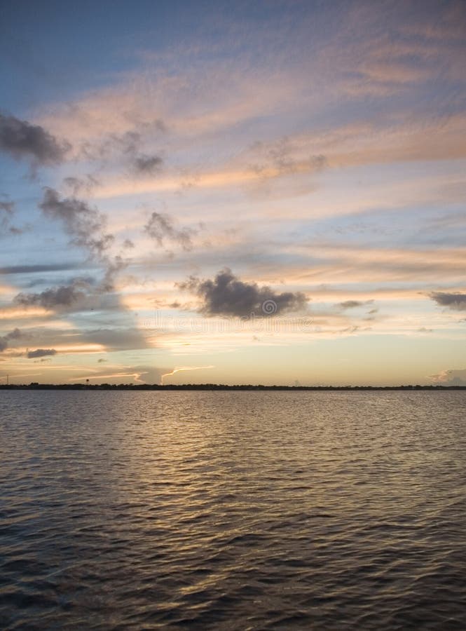 Sunset over Indian river stock photo. Image of twilight - 4870576