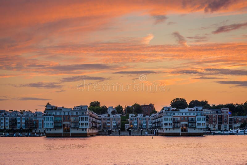 Sunset Over the Inner Harbor in Baltimore, Maryland Stock Photo - Image ...