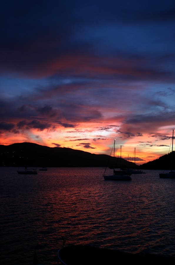 Sunset over island stock image. Image of rock, colourful - 6606845