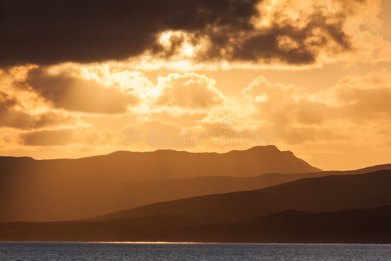 Sunset Over Islay from the Islay Ferry Stock Photo - Image of ocean ...