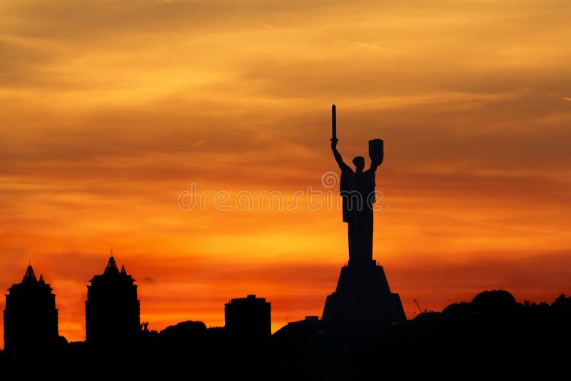 Sunset over Kiev stock photo. Image of evening, industrial - 26860908