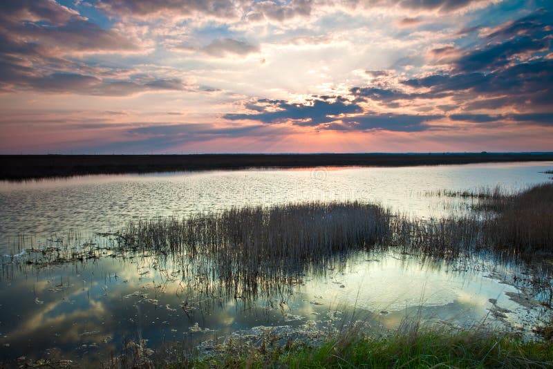 Sunset Over Florida Coastline Stock Image - Image of beach, marine ...