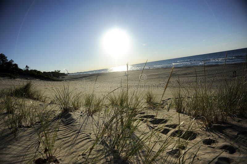 Sunset Over Lake Michigan stock image. Image of beaches - 17417913