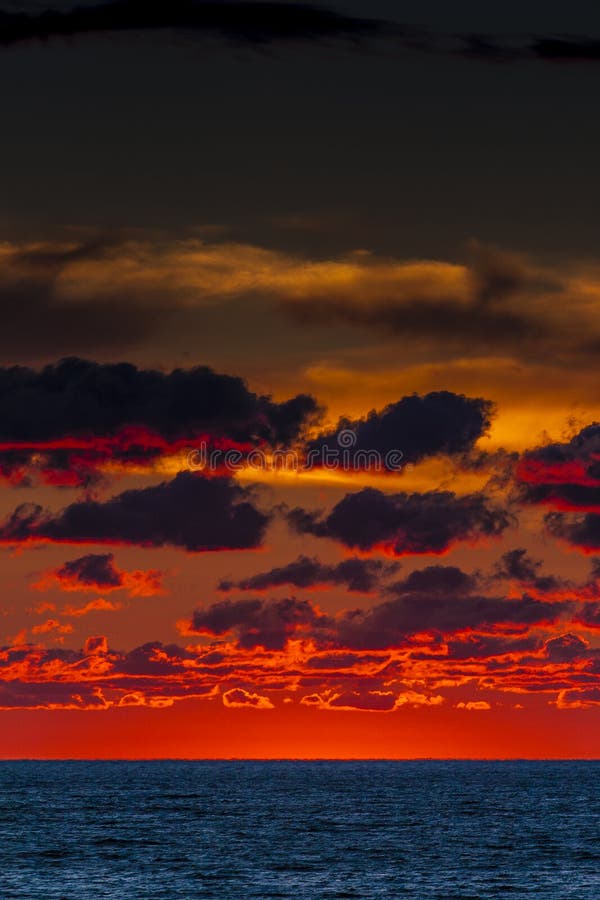 Sunset Over Lake Michigan in Summer at Ludington, Michigan Stock Photo ...