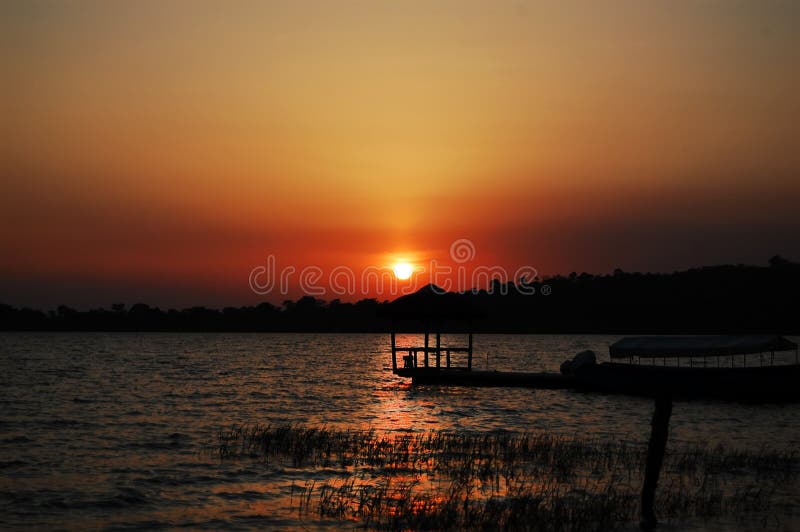 Sunset over Lake Victoria stock photo. Image of landscape - 85700162