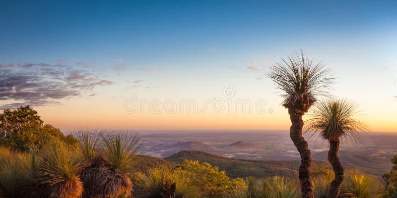 Sunset over the land stock image. Image of beauty, landscape - 224777813