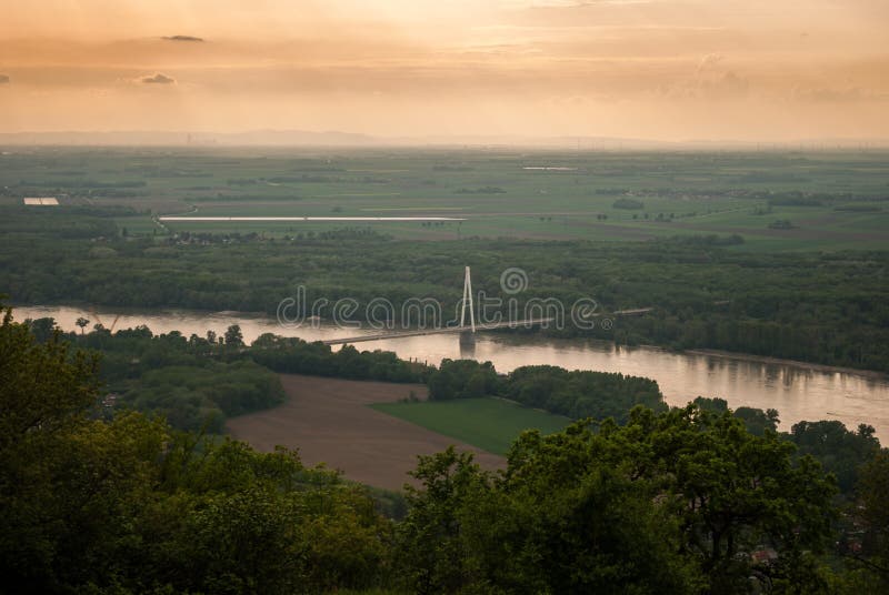 Sunset over the land stock photo. Image of horizont, bridge - 31437334