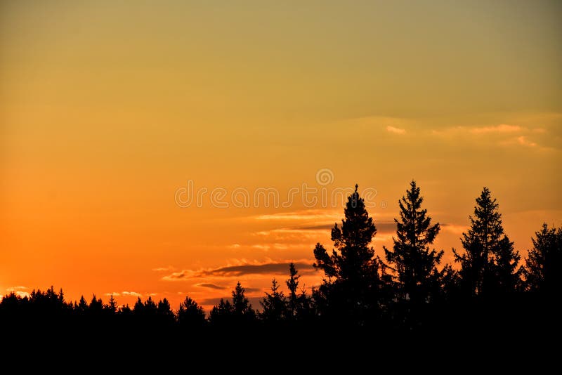Sunset over the land stock image. Image of forest, beautiful - 92064883