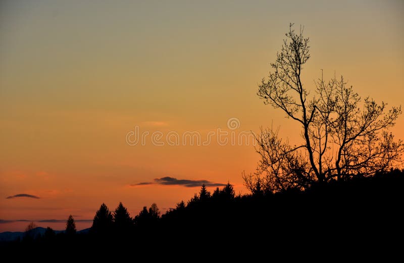 Sunset over the land stock image. Image of evening, colorful - 92065051