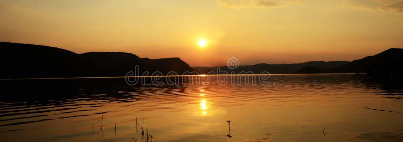 Sunset over Loskop Dam stock image. Image of natural - 37839299