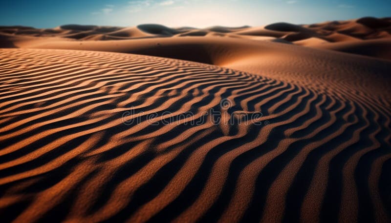 Sunset Over Majestic Sand Dunes in Africa Generated by AI Stock ...