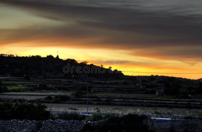 Sunset Over Maltese Islands Stock Photo - Image of nature, background ...