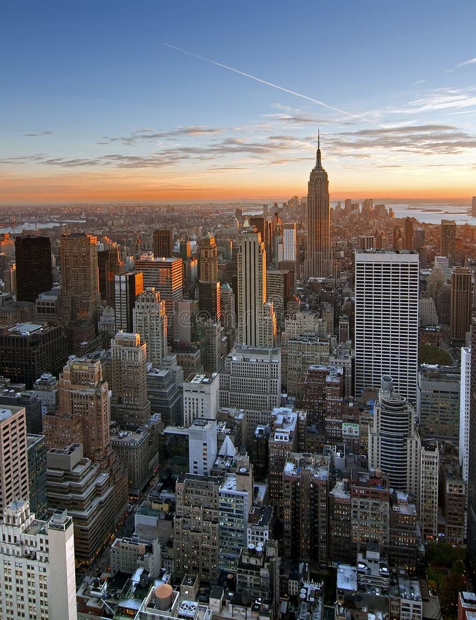 Aerial Panoramic View Over Manhattan, New York Stock Photo - Image of ...