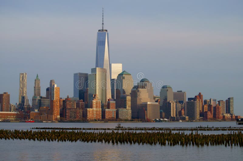 Sunset over Manhattan. editorial stock image. Image of manhattan - 53203789