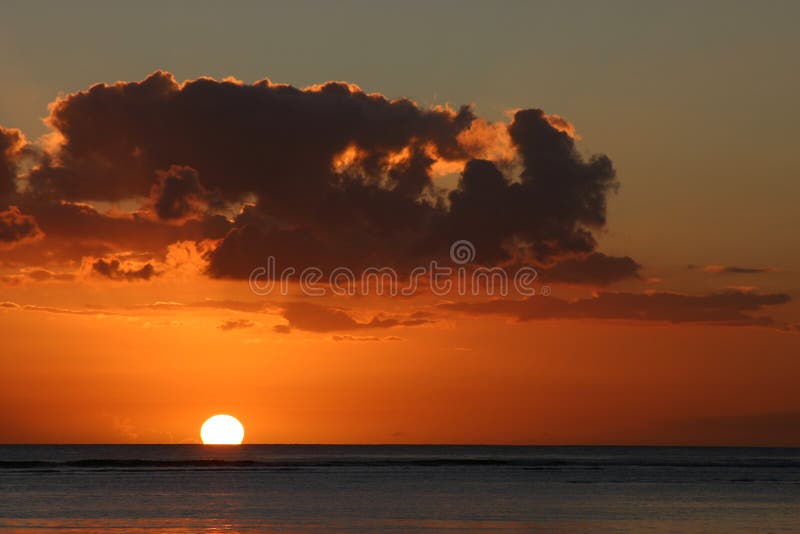 Sunset over Mauritius stock image. Image of dream, lake - 270889