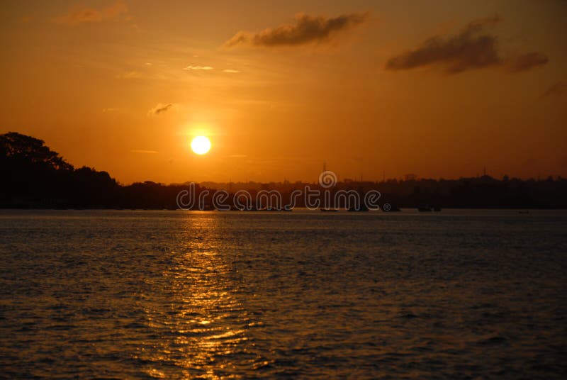 Sunset over Mombasa stock image. Image of river, sunset - 13039555