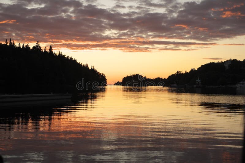 Glorious Sunset, Lake of the Woods, Kenora, Ontario Stock Image - Image ...