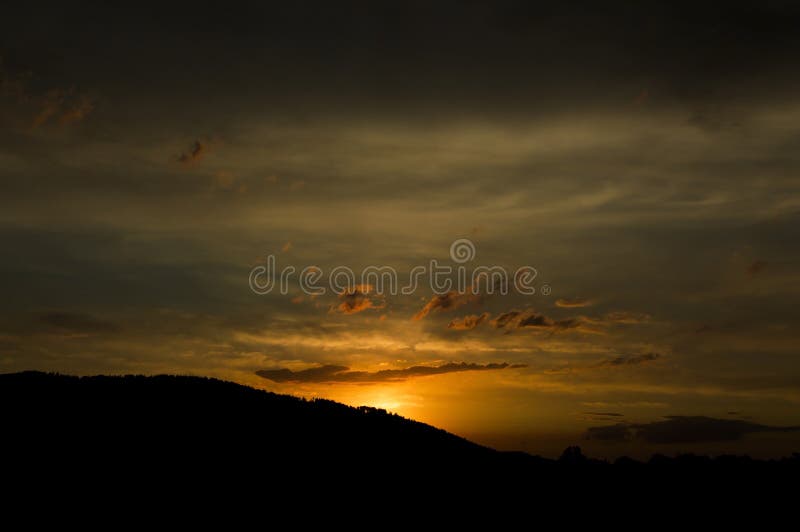 Sunset Over the Mountains, the End of a Beautiful Day Stock Image ...
