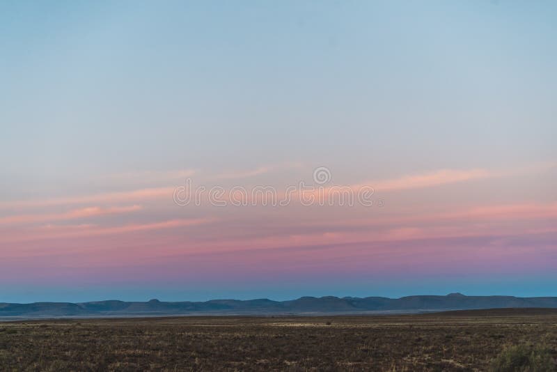 Sunset in the Karoo. stock image. Image of karoo, travel - 128234499