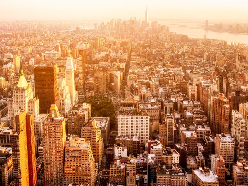 Sunset over New York City stock photo. Image of states - 60115738