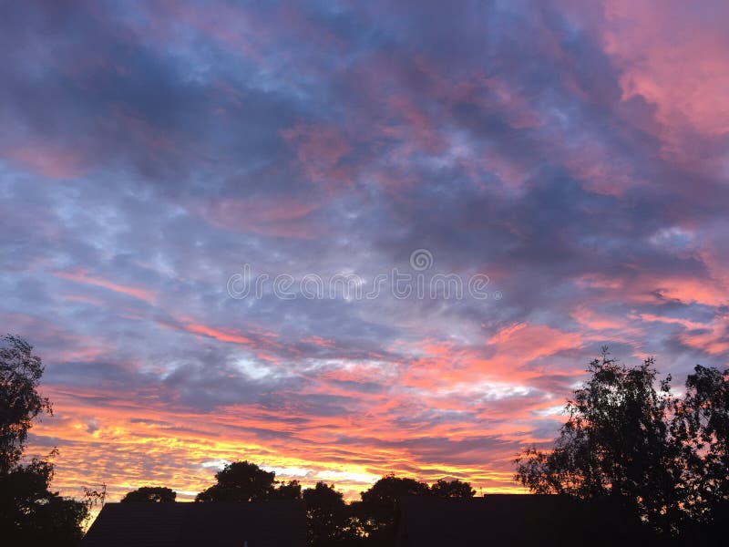 Big fat sunset stock photo. Image of sunset, cramlington - 60120852
