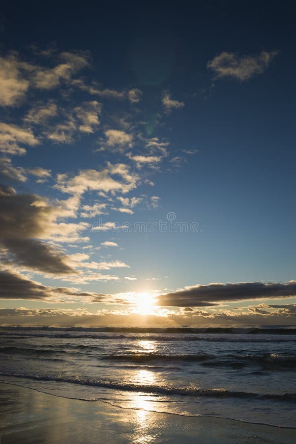 Sunset over ocean. stock image. Image of sunset, coast - 4485345