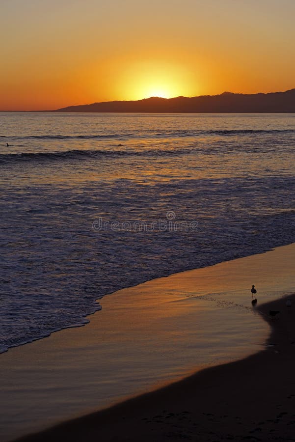 Sunset Over the Ocean on the Beach Stock Image - Image of sunset, coast ...