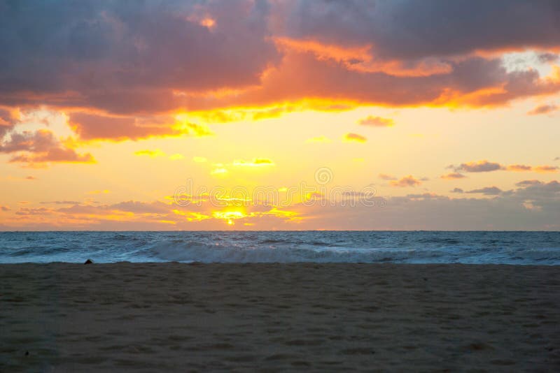 Sunset over the ocean stock photo. Image of light, morning - 32481080