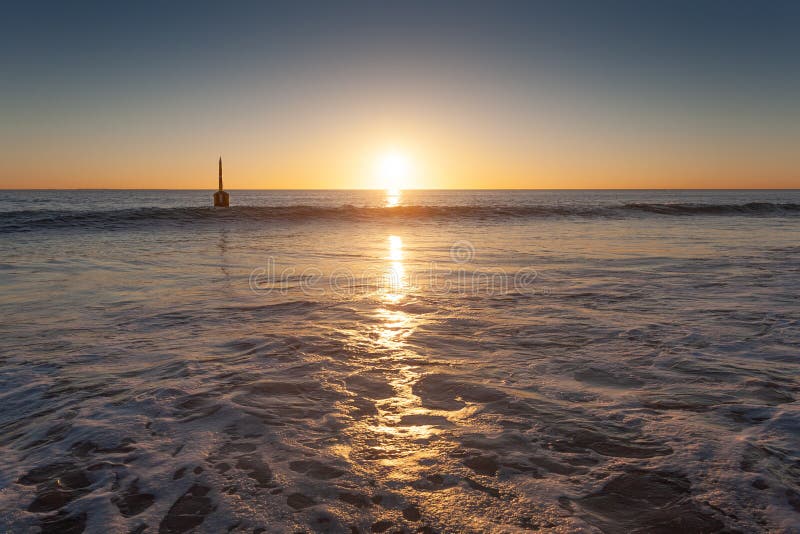 Sunset over the ocean at Cottesloe beach, Perth, Western Australia ...