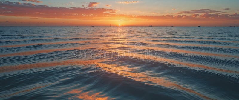 Sunset Over the Ocean Creates a Stunning Reflective Path of Orange Hues ...