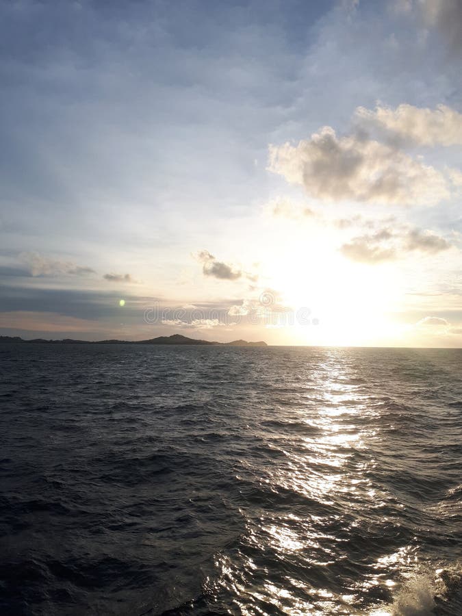 Sunset Over the Ocean between Java Island and Sumatra Island in ...