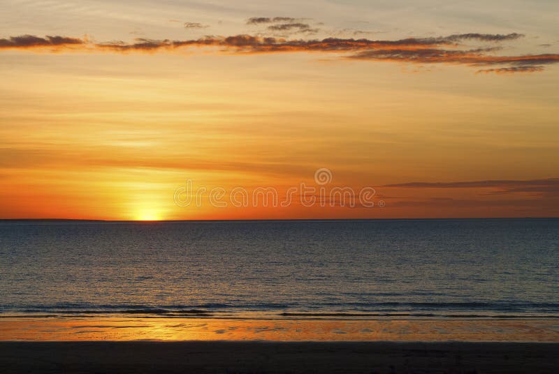 Sunset over the ocean stock photo. Image of waterway - 43256028