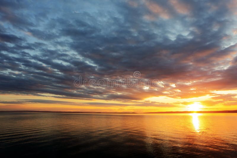 Sunset over ocean stock image. Image of cloudy, cloudscape - 38855537