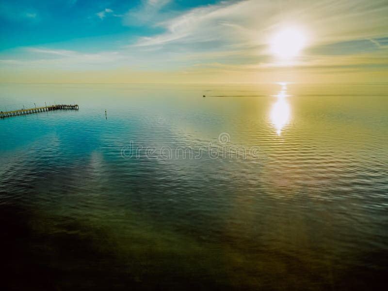 Sunset over ocean. stock image. Image of location, curvature - 118653835