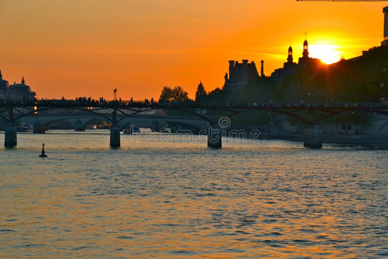 Sunset Over Paris stock photo. Image of sunset, back - 63012546