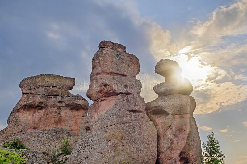 Sunset Behind the Peaks of Old Rocks 1 Stock Photo - Image of famous ...