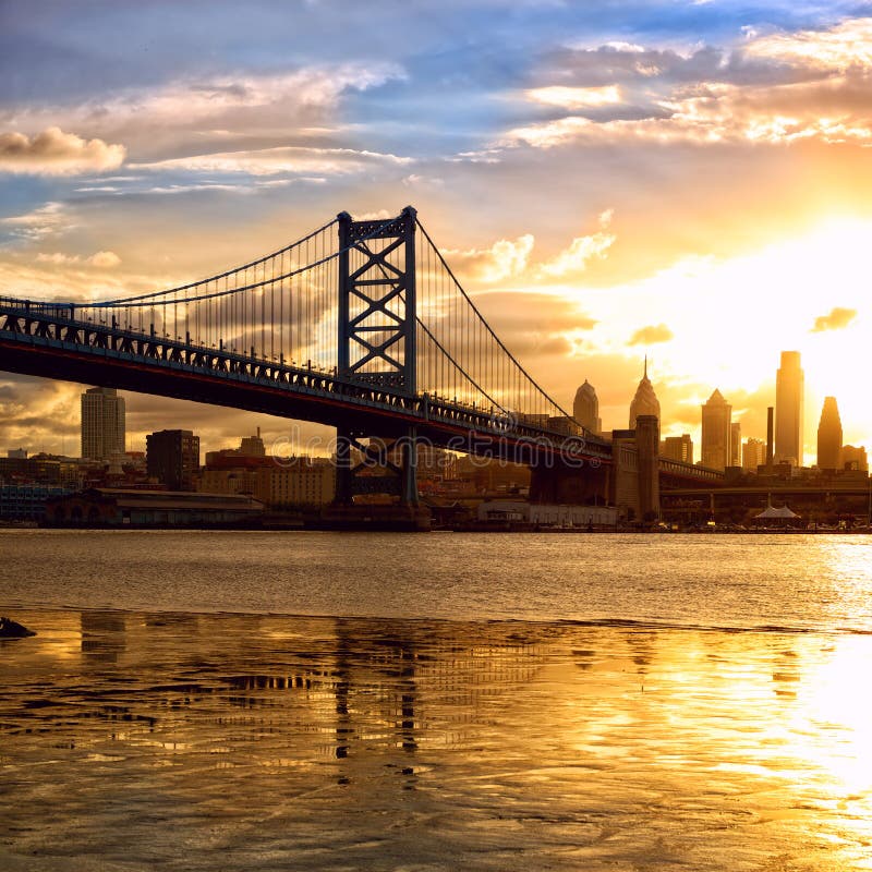 Sunset over Philadelphia stock image. Image of philadelphia - 45160683