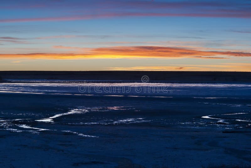 Sunset over a playa lake stock photo. Image of sandhill - 23713398