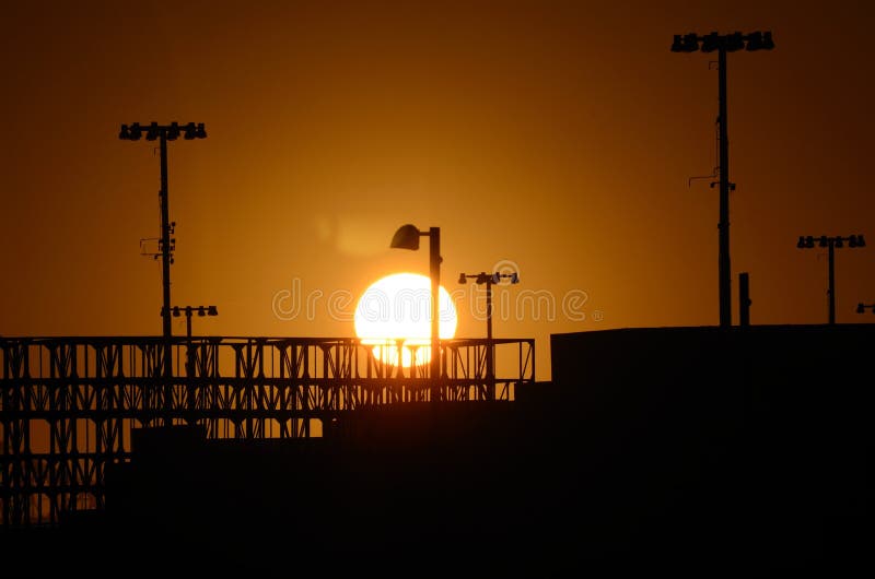 Sunset Over the Port of Oakland Stock Photo - Image of portofoakland ...