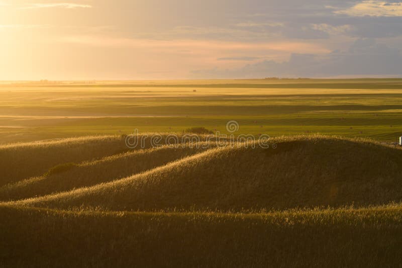 Sunset over prairie hills stock photo. Image of steep - 78089292