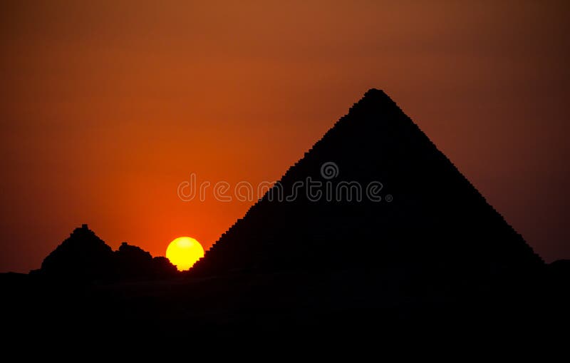 Sunset over Pyramids stock image. Image of 5000, triangular - 88129897