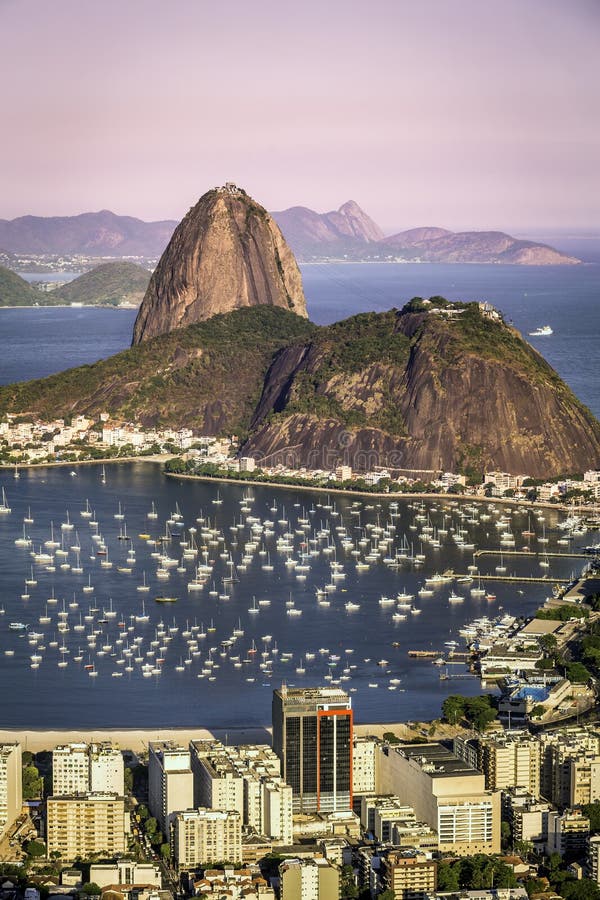 Sunset over Rio de Janeiro stock image. Image of brasil - 39005017