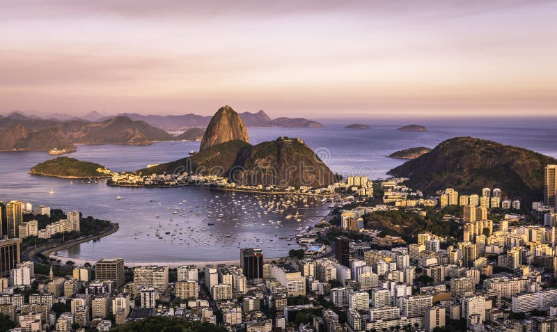 Sunset over Rio de Janeiro stock photo. Image of view - 38414724