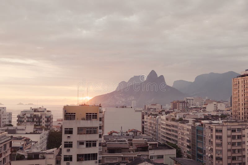 Sunset over Rio De Janeiro stock photo. Image of america - 39230056