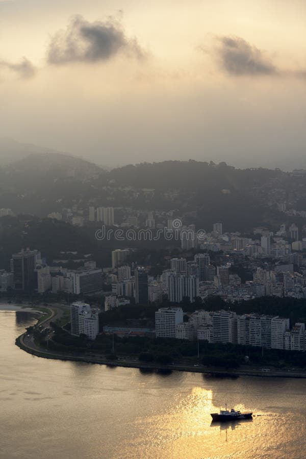 Sunset over Rio de Janeiro stock photo. Image of ridge - 34505076