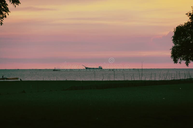 Sunset Over the Karnaphuli River Stock Photo - Image of river, line ...