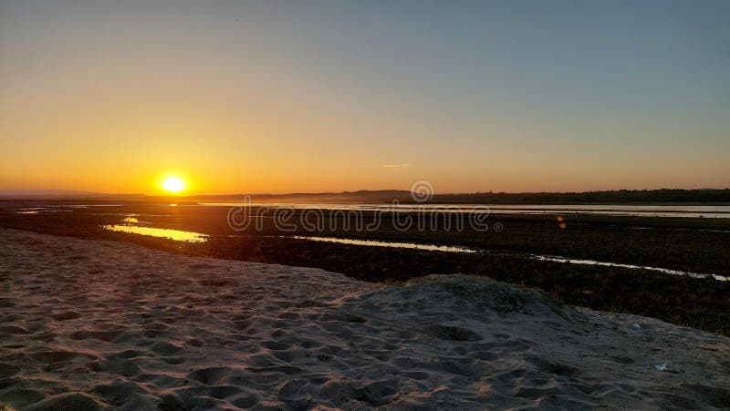 Sunset Over the River of Sawan Jabbi Pakistan Stock Image - Image of ...
