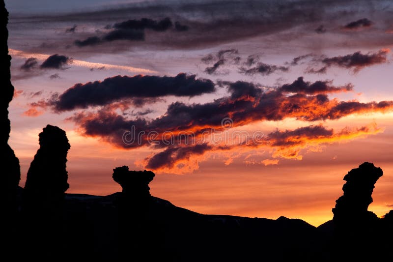 Sunset Over Rock Formations Stock Image - Image of formations, national ...