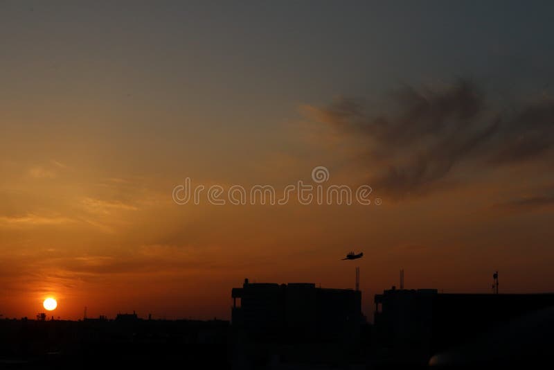 Sunset Over Rooftops in New Delhi Stock Photo - Image of waterfront ...
