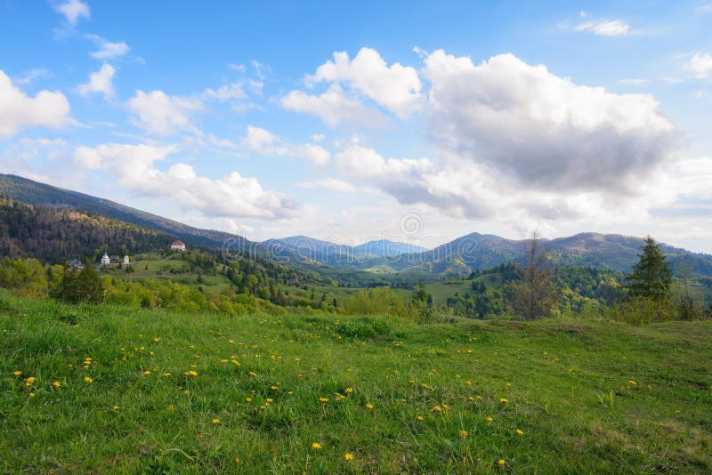 Rural Mountain Landscape in Spring Stock Photo - Image of scene, forest ...